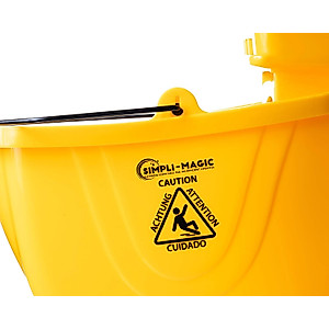 Simpli-Magic Commercial Mop Bucket with Side Press Wringer, 36 Quart, Yellow