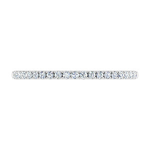 14K White Gold Half Eternity Diamond Wedding Band Ring for Women (0.15 Carat) (Ring Size 6.25) (I1-I2 Clarity)