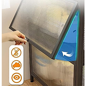 Gdrasuya10 Large Kitchen Pantry Storage Cabinet Buffet, 4 Tier Metal Pantry Cabinet with Folding Doors 56'' Kitchen Hutch Cabinet Suitable for Dining Room Living Room