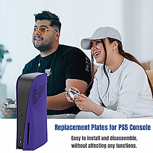 Disc Edition Face Plates with Cooling Vents Cover Skins Shell Panels for PS5 Console, PlayStation 5 Accessories Faceplate Protective Shell Replacement Plate (Disc Galactic Purple)