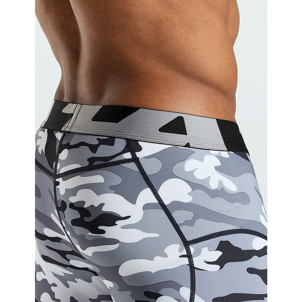 TSLA Men's Athletic Compression Shorts, Sports Performance Active Cool Dry Running Tights, Hyper Control Military Camo Grey, Small