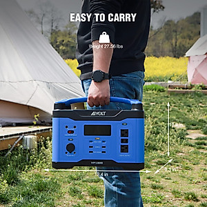 AIVOLT Portable Power Station 800W/892Wh Solar Powered Generator, 3 AC Outlets, 2 USB-C Ports, 2 Fast Charge Ports, Wireless Charging, Solar Generator for Outdoor Camping Hiking, Indoor Backup