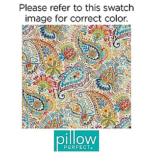 Pillow Perfect Paisley Outdoor/Indoor Large Lumbar Pillow Plush Fill, Weather, and Fade Resistant, Large Lumbar - 16.5" x 24.5" Blue/Green Gilford, 2 Count