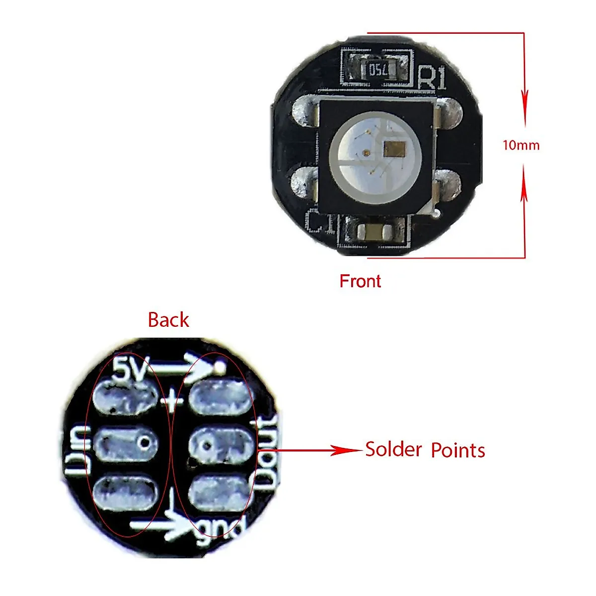 ALITOVE 100pcs WS2812B Addressable 5050 Smart RGB LED Pixel Light on Black Heat Sink PCB Board 5V DC Compatible with Raspberry Pi for DIY Lighting Project