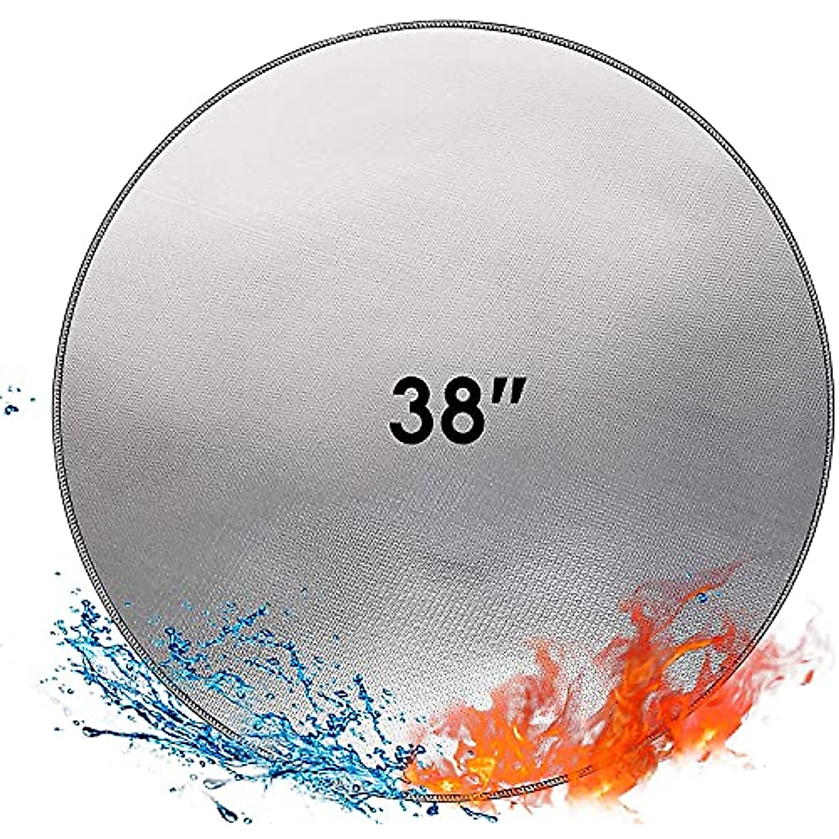 XLAND 38" Diameter Round Fire Pit Mats for Under Fire Pit - 3 Layers Fiberglass Waterproof & Fireproof Mat for Fire Pit - Outdoor Fireproof Grill mat for Lawn Patio Deck Grass BBQ Bonfire Camping