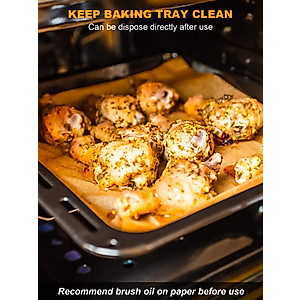 SMARTAKE 200 Pcs Parchment Paper Baking Sheets, 12x16 Inches Non-Stick Precut Baking Parchment, Perfect for Baking Grilling Air Fryer Steaming Bread Cup Cake Cookie and More (Unbleached)