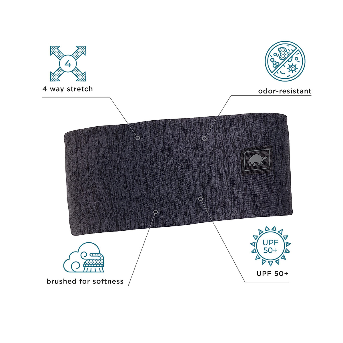 Turtle Fur Stria I'm with The Band Wide Headband, Sports Running Hairband, Eclipse