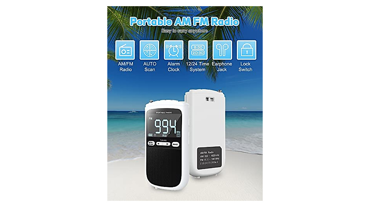 Greadio Portable AM/FM Radio with Rechargeable Battery & LCD Screen