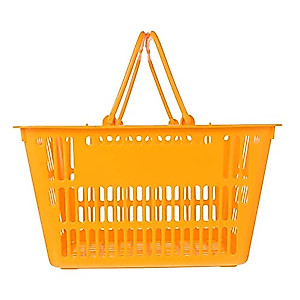 POPETPOP Plastic Shopping Basket with Handle- 16L Portable Handheld Storage Basket Used for Supermarket, Retail, Bookstore