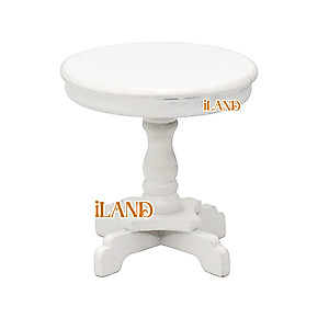 iLAND Dollhouse Furniture on 1/12 Scale for Dollhouse Living Room incl Sofa w/Pillow & End Table & Rug (Blue White Floral Armchairs Set)