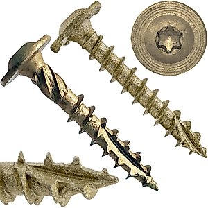 Jake Sales #14 x 1-1/2" Construction Lag Screw Exterior Coated Torx/Star Drive Heavy Duty Structural Lag Screw Far Superior to Common Lag Screws (100 Screw Count) Modified Truss Washer Head