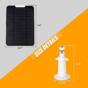 Wztepeng 4W Solar Panel, Adjust in 360 Degree, Compatible with Arlo Go 2 Arlo Ultra/Ultra 2/Arlo Pro 3/Pro 4 only, IP65 Water & Dustproof Design with 13.1 Outdoor Power Charging Cable (2 Pack)
