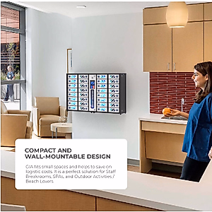 Cellphone Charging Station Locker, 32 Slots Smartphone Charging Station,USB Rechargeable Cellphone Locker for Most Phones(White)