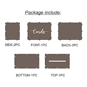 Cregugua Rustic Wooden Card box 12x9x7 Inch Gift Card Box for Wedding Birthday Baby Shower Graduation Party