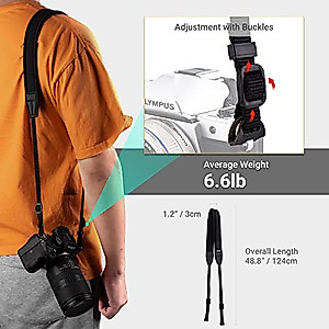 Mirrorless Camera Neck Strap Shoulder Belt for Sony ZV-E10 A7C A6600 A6500 A6400 A7 IV III A7R V IV A7S III A9 II Fujifilm X-T5 X-T4 X-T30 II Nikon Z30 Z50 Canon M50 M6 M5 Mark II -Black