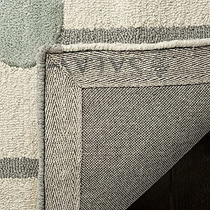 SAFAVIEH Kids Collection 5' x 7' Ivory/Multi SFK909A Handmade Polka Dot Stripe Wool Area Rug