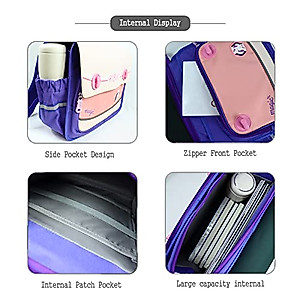 KEBI Japanese Backpackcute Backpacks for Girls，Kids Backpack for Girls School Backpack for 7 to 12 years Schoolbag(Apricot Pink Cute Horse)