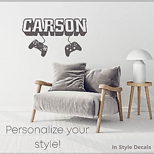 In-Style Decals Wall Vinyl Decal Home Decor Art Sticker 3D Personalized Name Boy Girl Gamer Controller Video Game Studio Teen Nursery Play Room Removable Stylish Mural Unique Design 2508