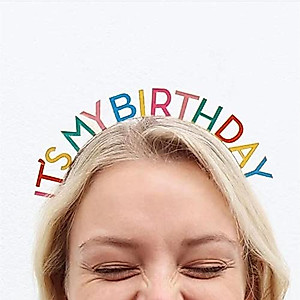 JIAHANG Letters Birthday Tiara Headband&Sash for Girls Women, It's my Birthday Crown Headband and Sash Set, Birthday Girl Headband Gifts, Sweet Happy Birthday Accessories