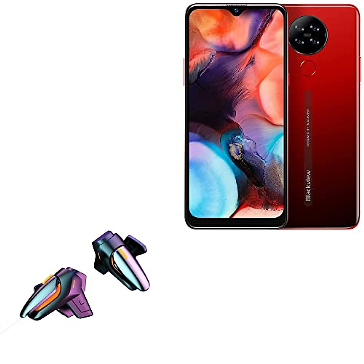 BoxWave Gaming Gear Compatible with Blackview A80s (Gaming Gear by BoxWave) - Touchscreen QuickTrigger, Trigger Buttons Quick Gaming Mobile FPS for Blackview A80s - Jet Black