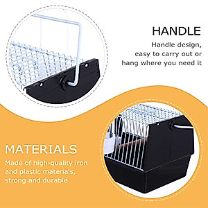 iplusmile Metal Bird Carrier Travel Cage Portable Bird Cage Travel Parrot Cage Parrot Cage Outing Bird Carrying Cage for Bird Cockatiel Conure Parakeet, Black 21x12x14cm