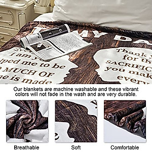 Dad Blanket from Daughter - Fathers Day Dad Gifts from Daughter Dad Happy Birthday Gift Ideas Cool Funny Thanksgiving Christmas Valentines Gifts for Daddy Stepfather Unique Throw Blankets (50x60 inch)
