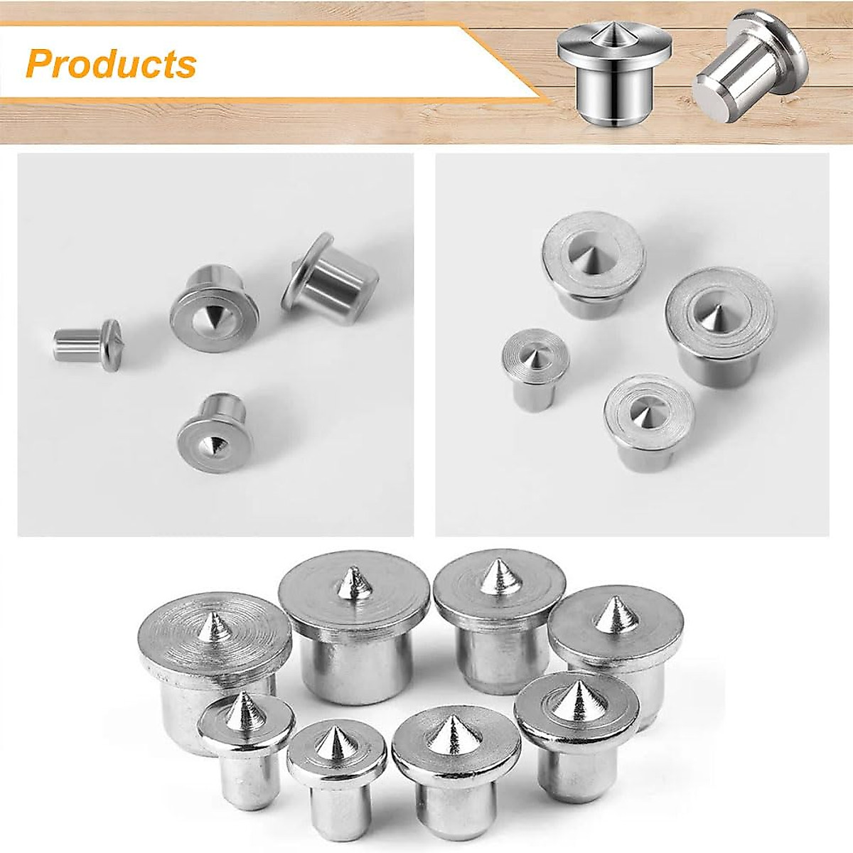 20 Pcs Dowel Pins Center Point Set Woodworking Craft Clamp Steel Doweling Centering Pins Transfer PlugsDrill Hole Tool (5/16 Inch )