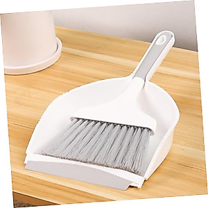 OHPHCALL 1 Set Hand Broom with Dustpan Desktop Broom Kit Mini Small Brush and Dustpan Car Interior Cleaning Brush Whisk Little Dustpan Broom Keyboard Cleaner Desktop Dust Brush Vent Pp Grey