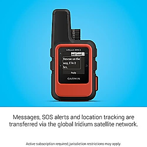 Garmin 010-02602-00 inReach Mini 2, Lightweight and Compact Satellite Communicator, Hiking Handheld, Orange