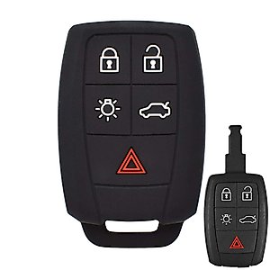 5 Buttons Silicone Key Case Fob For Volvo XC90 C70 S60 D5 V50 S40 C30 Keyless Remote Key Cover Shell Skin Holder Key Sleeve Protector