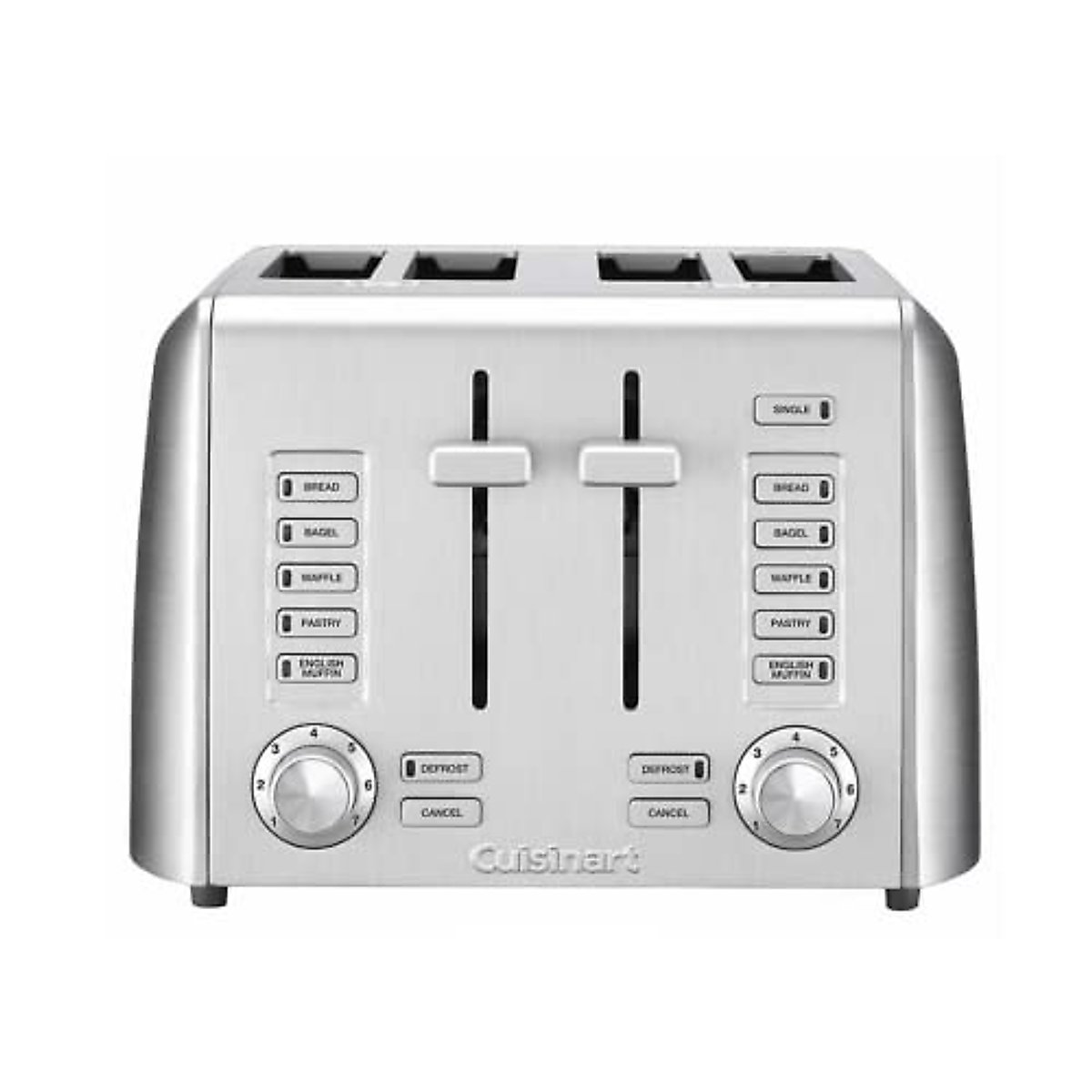 Cuisinart Bread, Bagel, English Muffin, Frozen Waffle and Pastry, 4-Slot Version with High Lift Carriage,7 Shade settings,4-Slice Custom Select Toaster