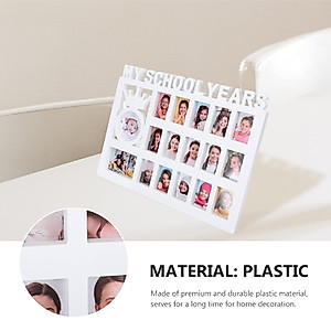 Veemoon Picture Display Frame First Year Picture Frames Growth Photo Frame School Years Picture Day Collage Frame Tablescape Decor School Years Photo Mat Baby Picture Holder White Plastic
