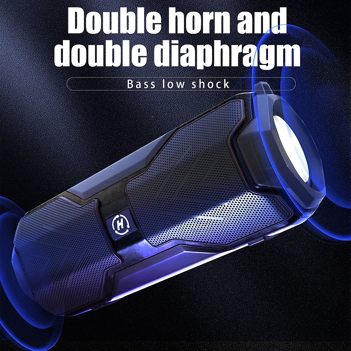 RUWQ Indoor and Outdoor Portable Bluetooth Speakers, Wireless Bluetooth Speakers, subwoofers, Fashionable and Cool Music Players(Black)