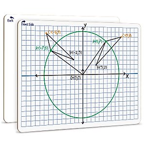 Scribbledo Dry Erase XY Axis Graph Lap Boards 9” X 12” for Student and Classroom Use Math White Board Double Sided White Board