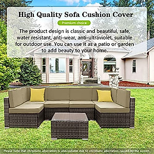 FKSLIFE Patio Cushion Covers Replacement,Outdoor Patio Cushion Covers Replacement Waterproof (23.6 * 23.6 * 4.7 inches, Brown)