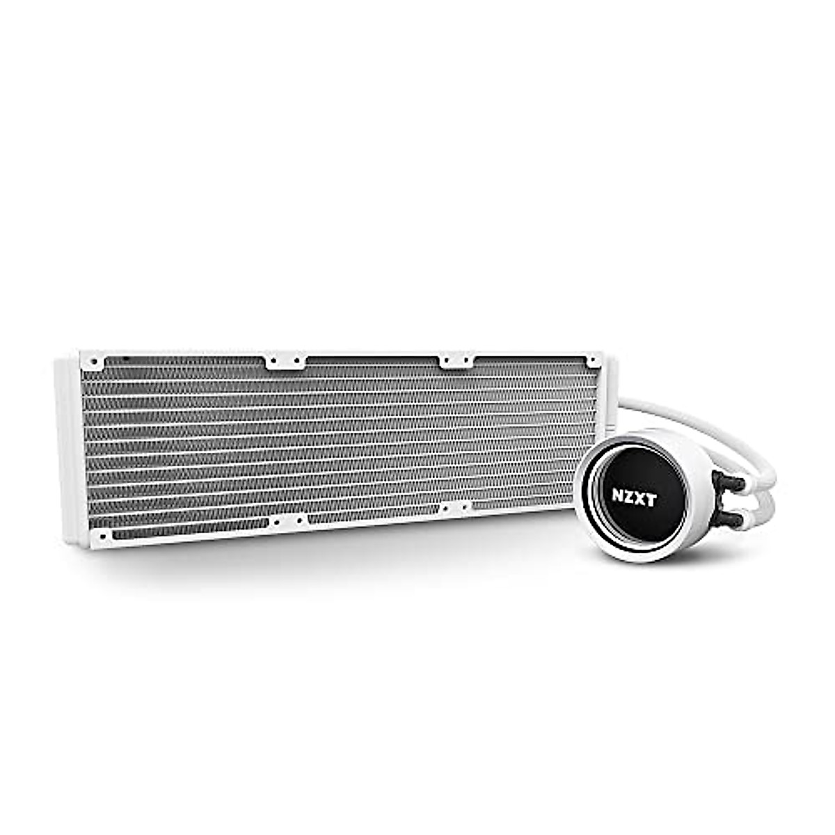 NZXT Kraken X73 RGB 360mm - RL-KRX73-RW - AIO RGB CPU Liquid Cooler - Rotating Infinity Mirror Design - Powered by CAM V4 - RGB Connector - AER RGB V2 120mm Radiator Fans (3 Included) - White