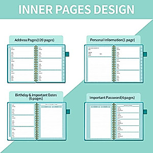 Regolden-Book Address Book with Alphabetical Tabs, Hardcover Address Organizer for Record Contacts, Telephone Book for Seniors, Internet Log Book Journal with Password, Pen Loop, Pocket, (5.7x7.2")