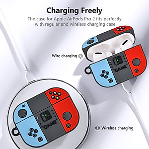 QINGQING Airpods Pro 2nd/1st Generation Case 2022 Switch Case for Apple Airpods Pro 2 Case Cover Men Kids Teens Boys Wireless Charging Case with Keychain Accessories