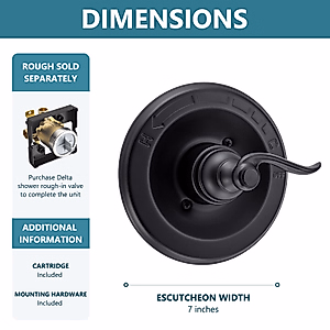 Pressure-Balancing Valve Trim Replacement for D 14 Series, Matte Black