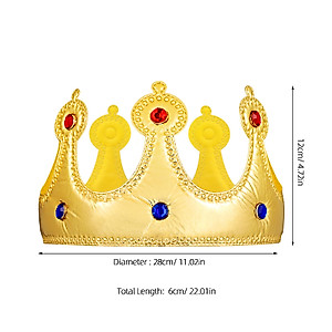 NUOBESTY Golden King Crowns, Delicate Birthday Crown Hat for Kids Birthday Baby Shower Party Photo Props