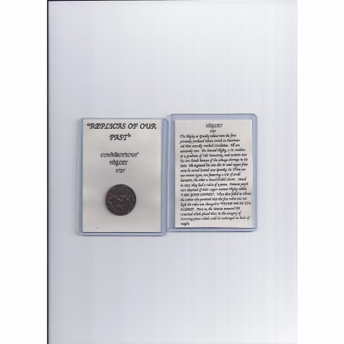 REPLICA COIN Connecticut Higley Three Axes 1737 Copper