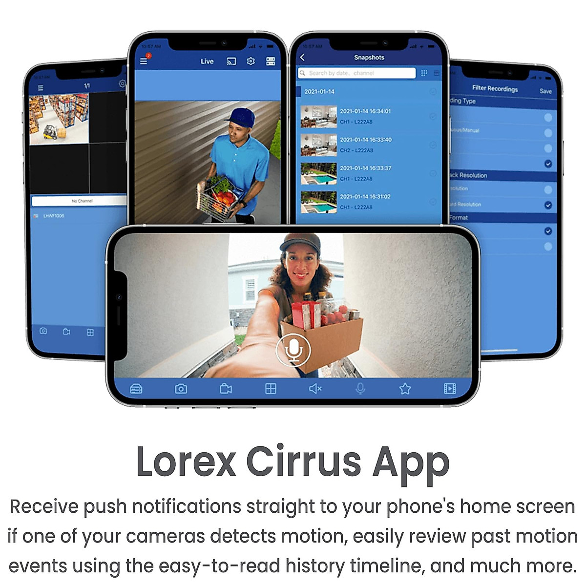 Lorex 2K 8 Channel Wire-Free Security Camera System with 6 Battery-Operated Active Deterrence and Person Detection Indoor/Outdoor Cameras (1TB)