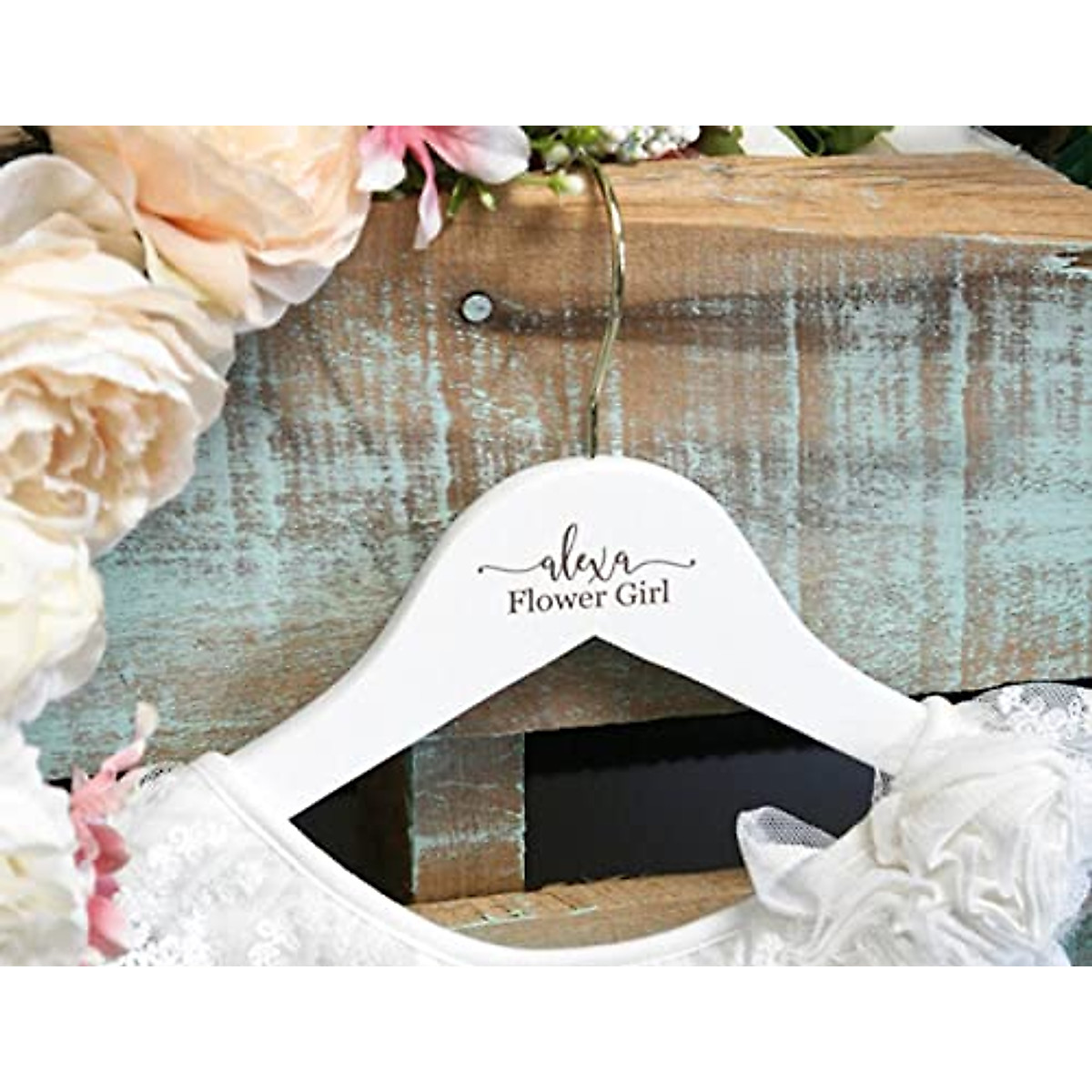 Personalized Bridesmaid Hangers Personalized Name Bride Hanger For Wedding Dress Wedding Favors Bridal Shower Gifts for Bride and Groom Hangers (White(White)