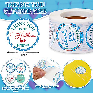 1000 Pcs Healthcare Workers Thanks Stickers 1.5 Inch Nurse Week Stickers Healthcare Gifts Nursing Stickers CNA Week Gifts Nursing School Graduation Labels for Nurses Doctor Card Envelope Package Seals
