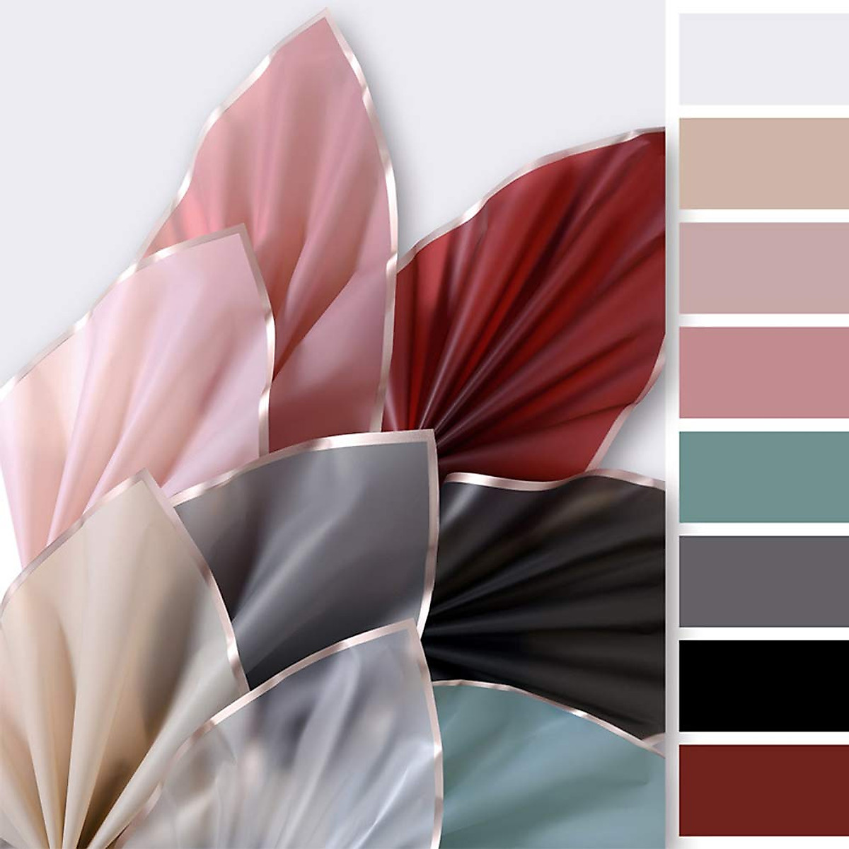 Waterproof Korean Style Flower Wrapping Paper Floral Bouquet Gift Packaging Supplies Multi Colors 40 Counts - Lotus Root Starch