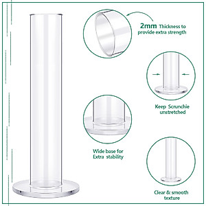 Yalikop 3 Pcs Scrunchie Holder Organizers 9 Inch Hair Tie Holder Stand Acrylic Bracelet Holder Clear Accessories Display Jewelry Bangle for Cute Room Decor Woman Gift Storage Christmas