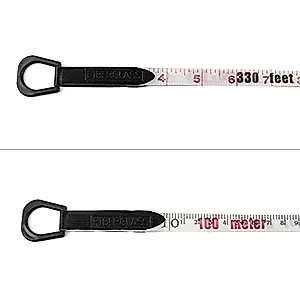 QWORK Tape Measure, 1/2" x 330' Open Reel Dual Sided Fiberglass Tape Measure for Engineer, Yard and Field, Measuring Tape