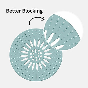 LIEVUIKEN Drain Hair Catcher, Circular Drain Cover for Shower, Easy to Install and Clean, Silicone Hair Stopper Suit for Bathroom, Bathtub, Kitchen 5 Pack