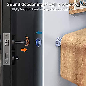 Cabinet Bumper Pads 8 Packs, Clear Adhesive Bumper Pads, Door Stopper Wall Protector, xuenair Rubber Bumper Feet, Adhesive Door Knob Bumper for Wall Fridge Door Stopper