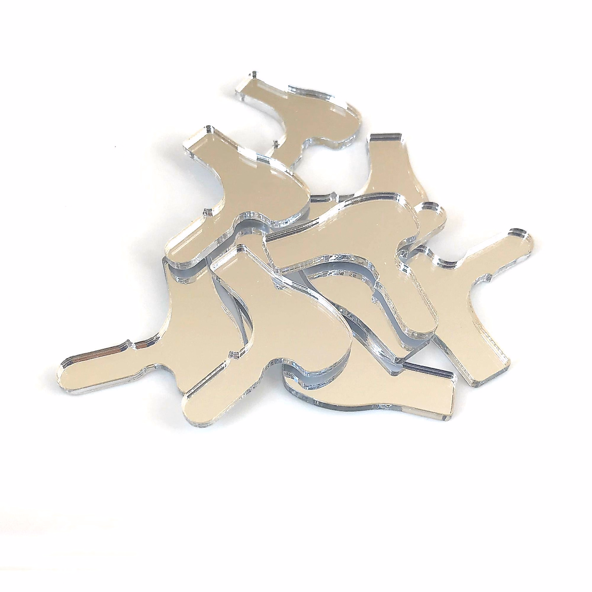 Super Cool Creations Hairdryer Shaped Crafting Mirrors, Set of 10, Many Colours, Shatterproof Acrylic, Blue Mirror, Pack of 10 x 5cm